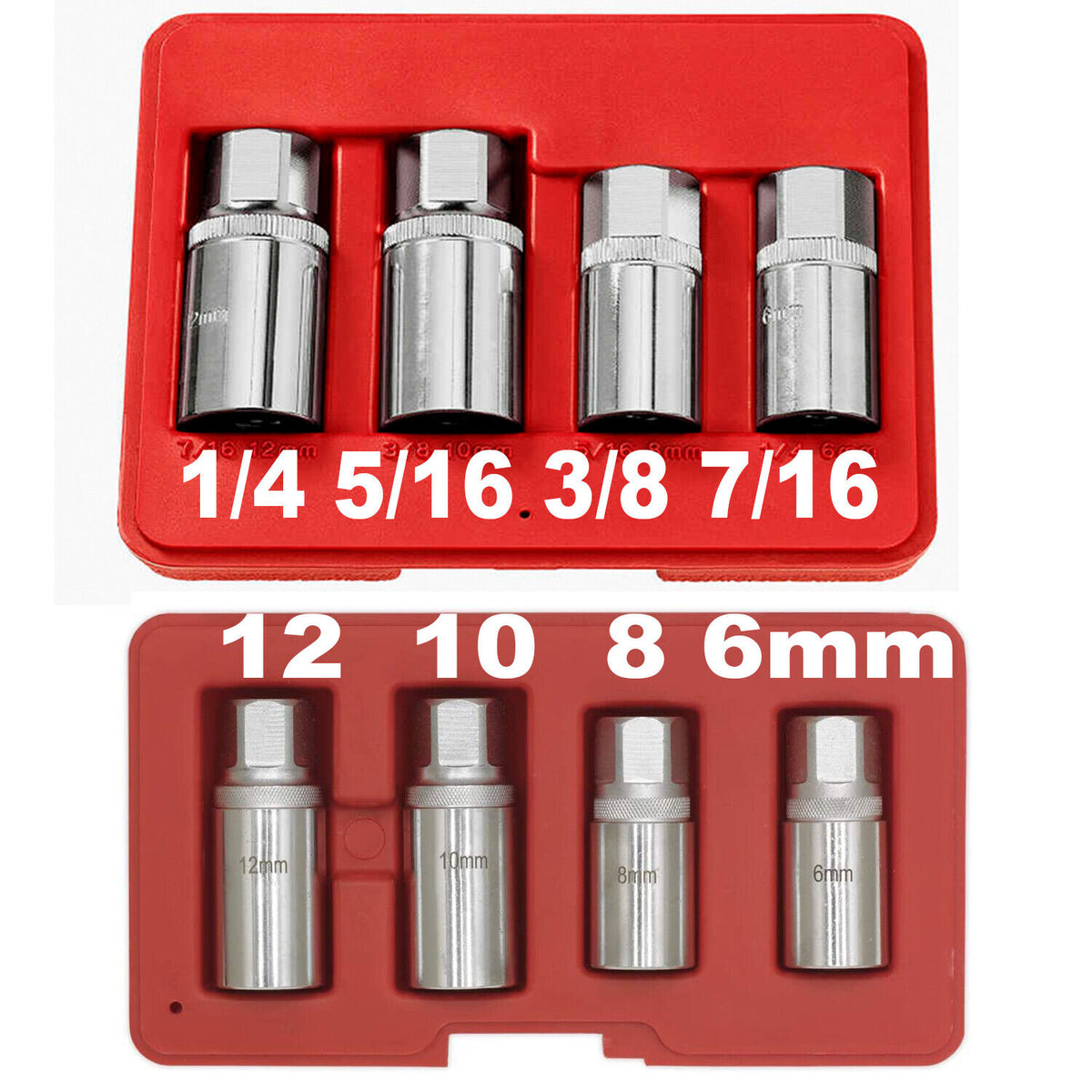 Force PRO 4PC 1/2" Roller Stud Socket Extractor SAE & Metric Made in ...