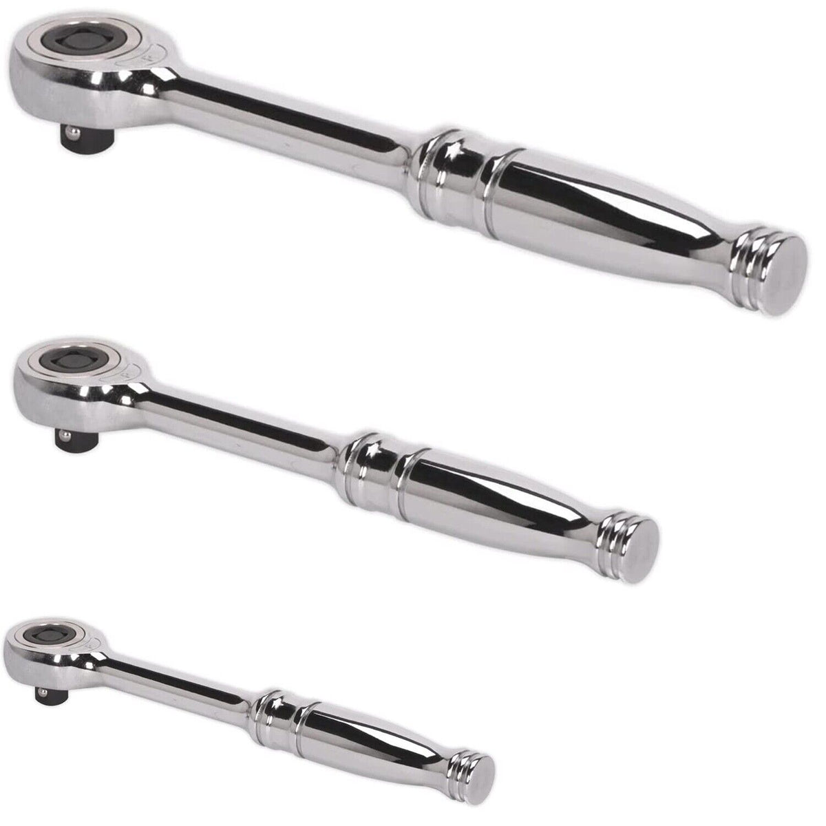 1/2 3/8 1/4 Dr 127-245mmL Gearless Long Arm Ratchet - Single Direction