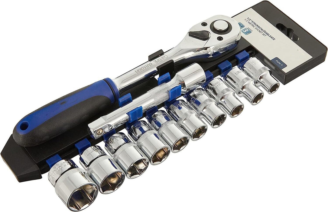 Quick Release Socket Ratchet Set 1/4 3/8 1/2"Dr Metric 4-13mm |CRV Ext ...