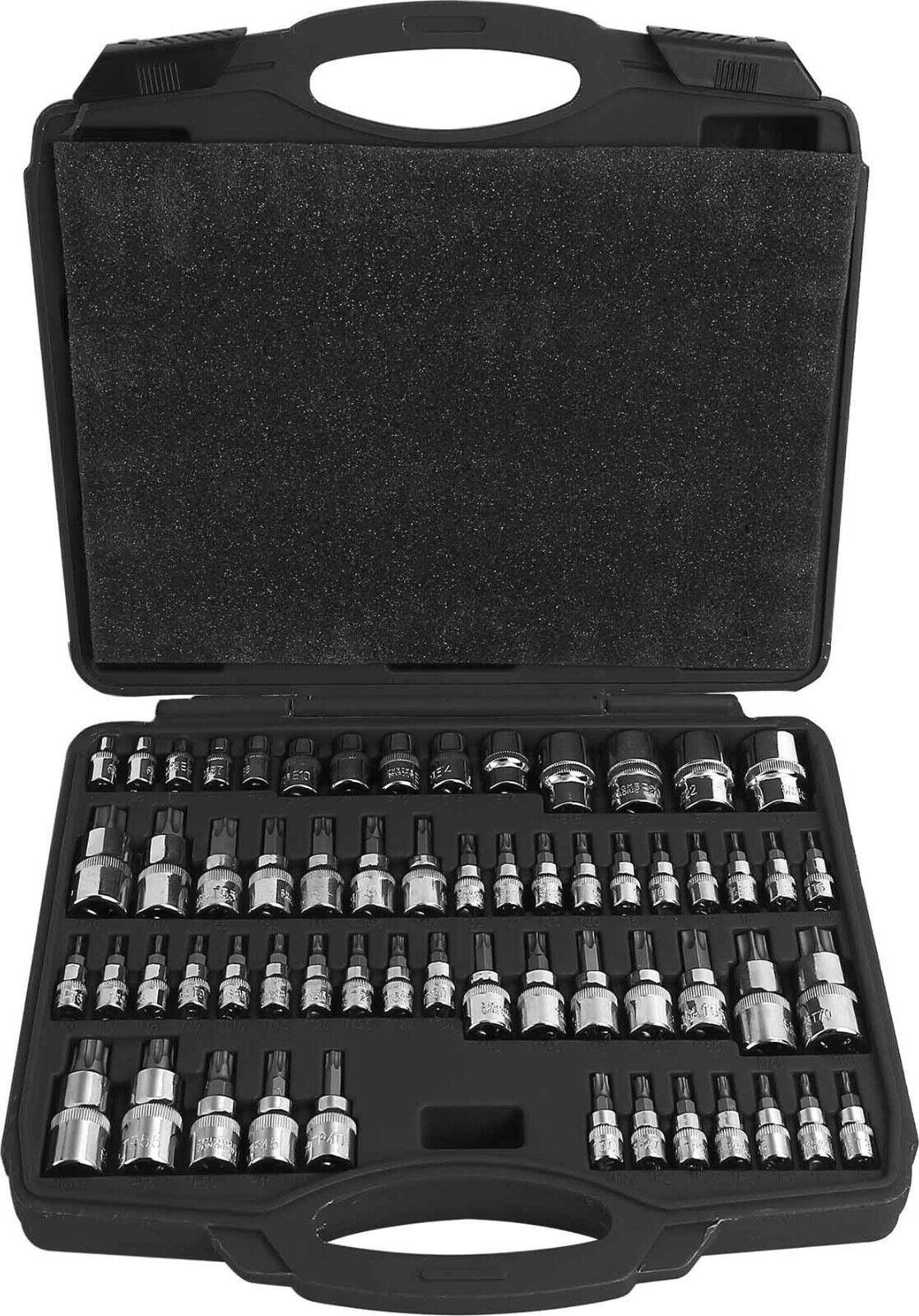 60-Pc Master Torx Bit Socket and External Torx Socket Set 1/4", 3/8", 1 ...