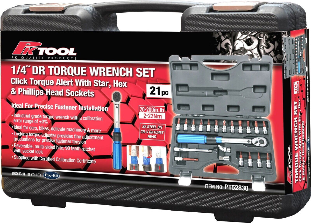 Force pro 21PC 1/4" Torque Wrench Set 2-22NM 2-Way Bicycle Bike Made in ...