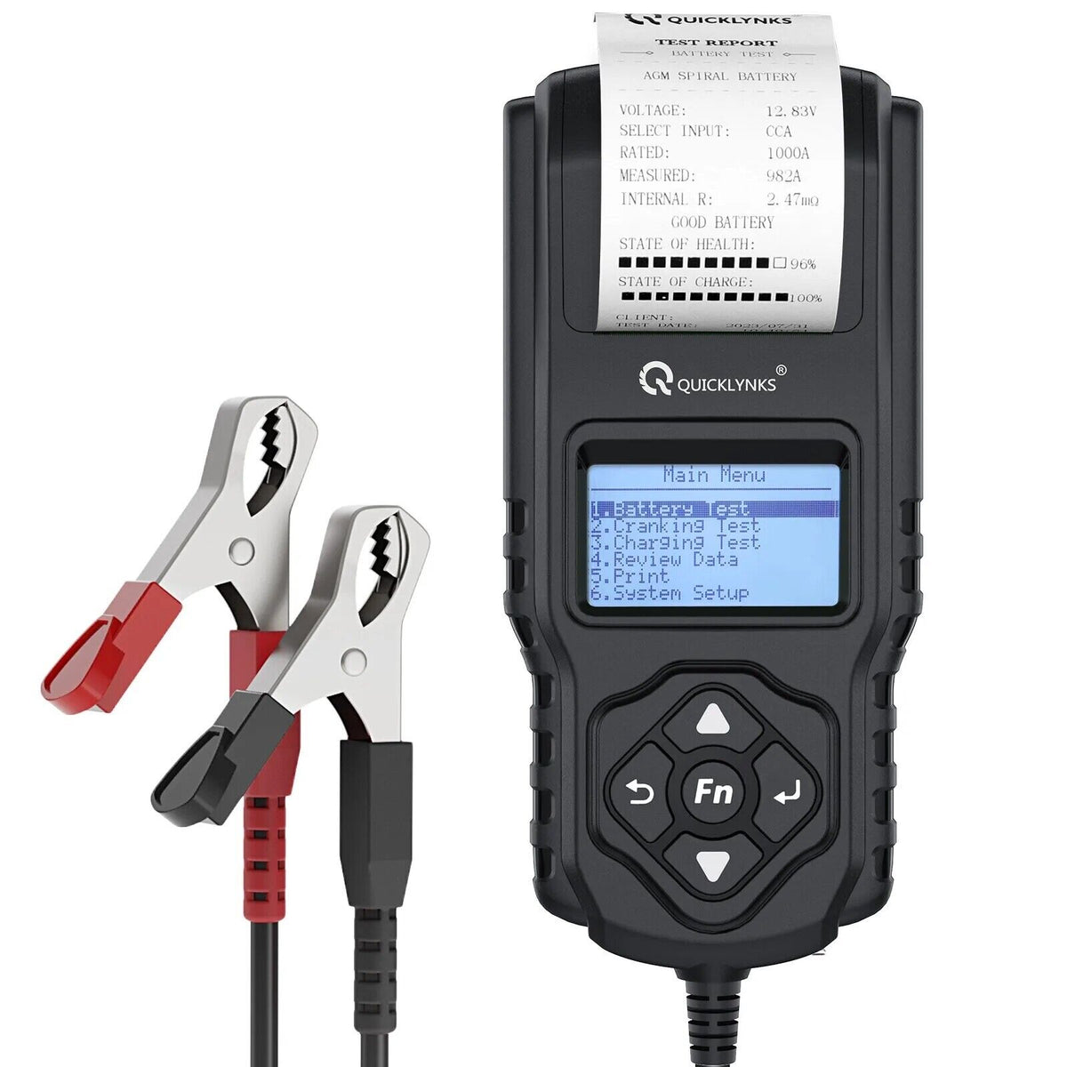 PK TOOLS 12V/24V Electronic Battery Tester & Analyser Built-In Thermal ...