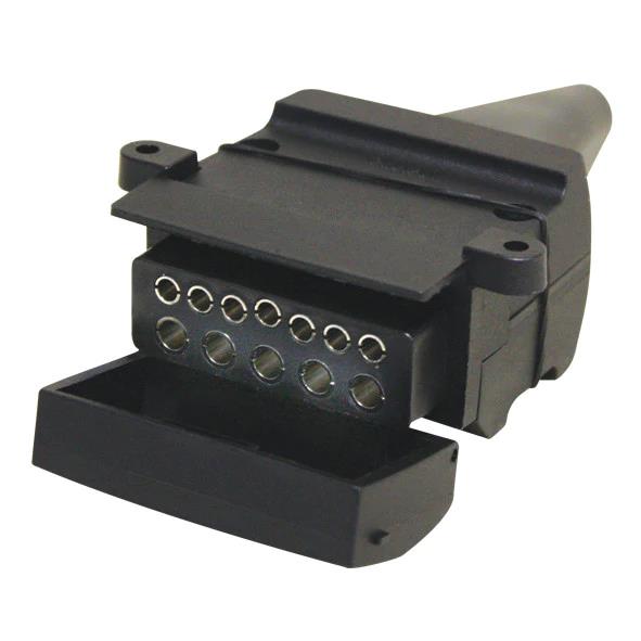 12 PIN FEMALE FLAT PLUG TRAILER ADAPTOR CARAVAN WIRING TRUCK SOCKET ...